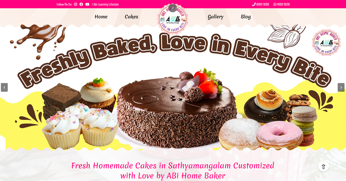 Homemade Cakes in Sathyamangalam | ABI Home Baker